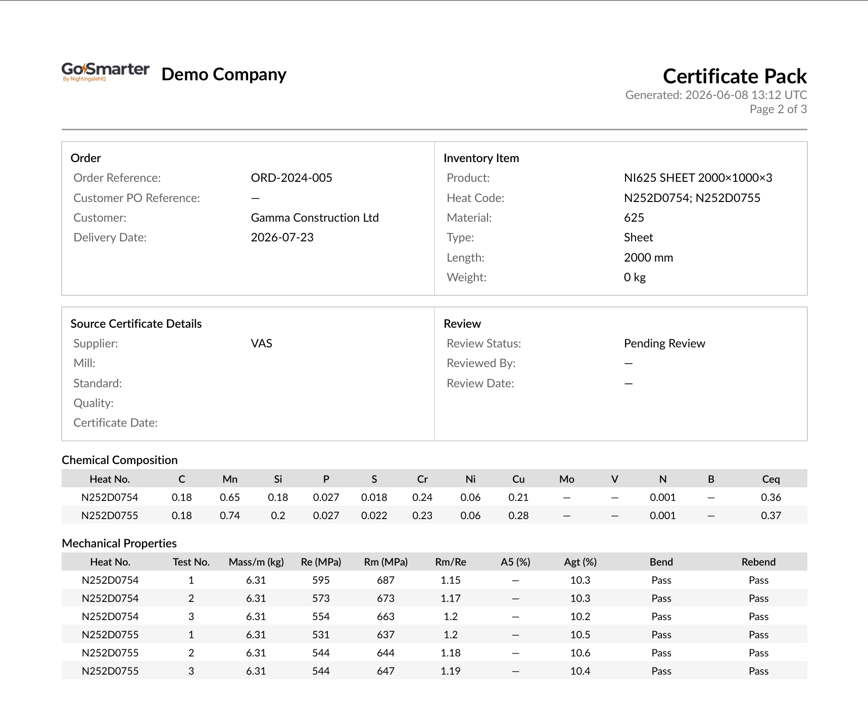 Send cleaner order packs with certificate PDFs | Frill.co