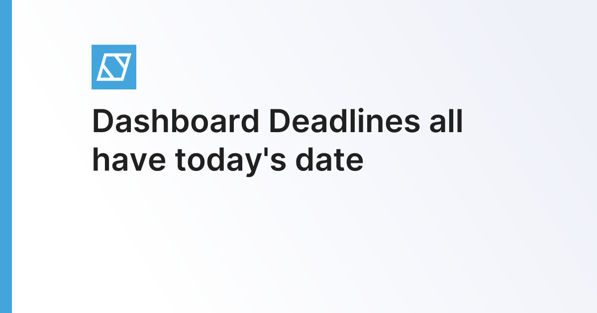 Dashboard Deadlines all have today's date