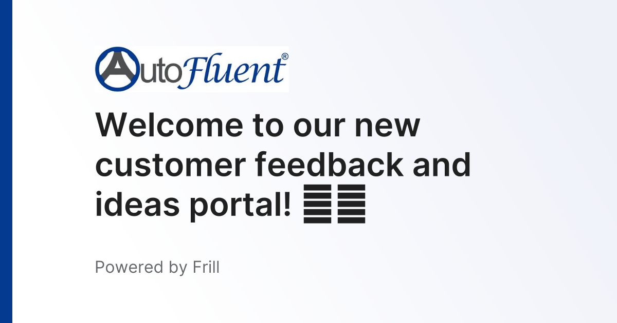 Welcome to our new customer feedback and ideas portal! 💡🚀