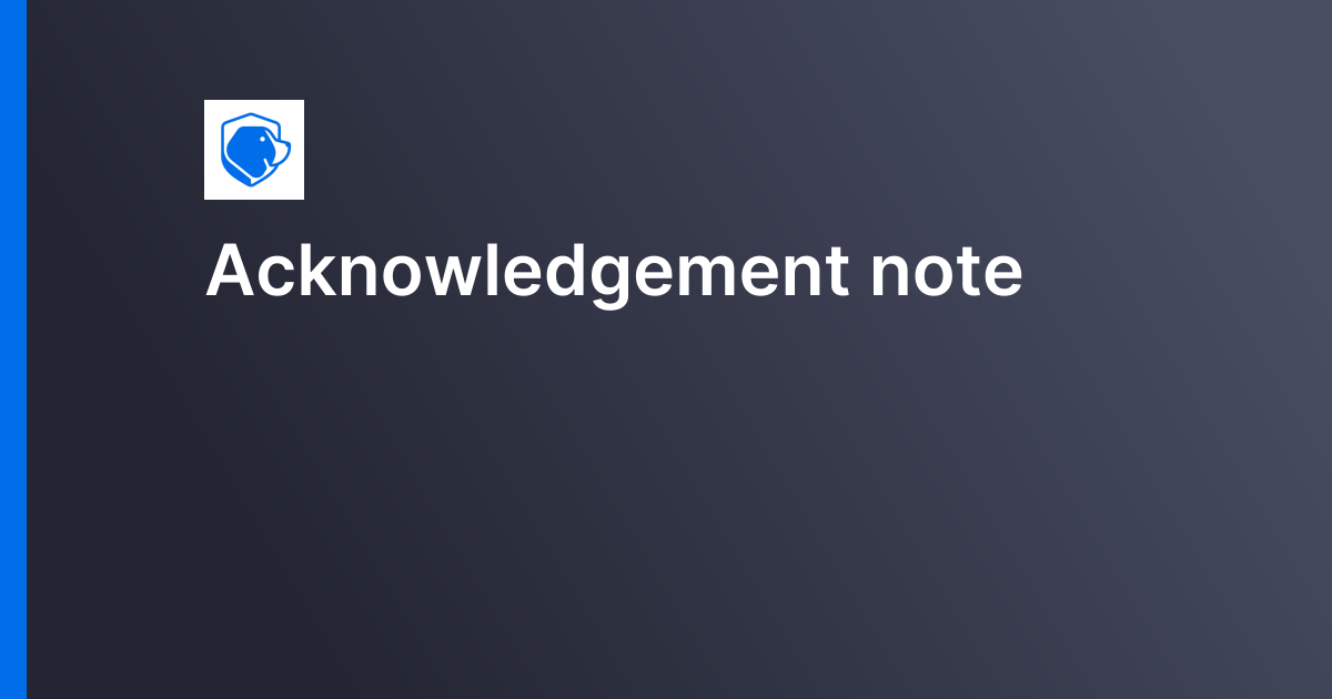 Acknowledgement note