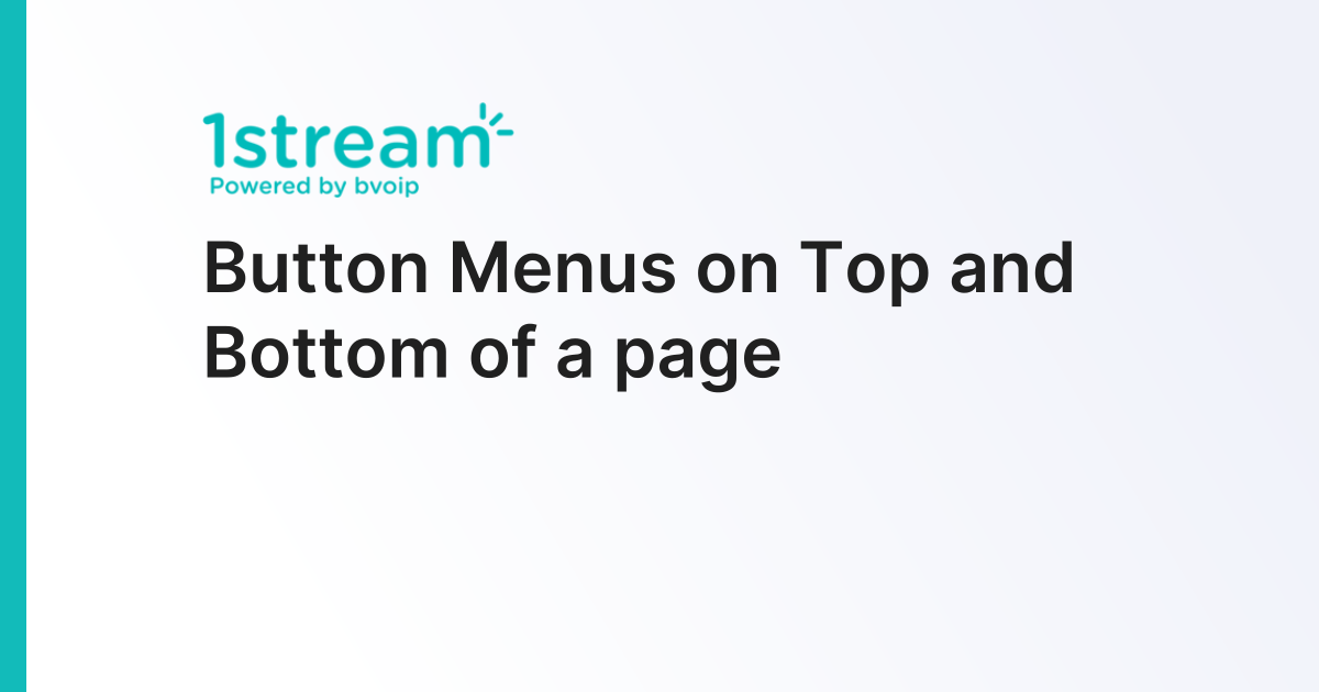 Button Menus on Top and Bottom of a page