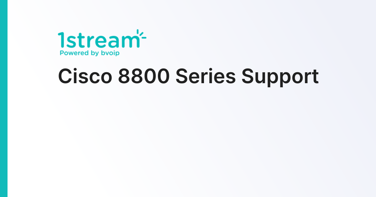 Cisco 8800 Series Support