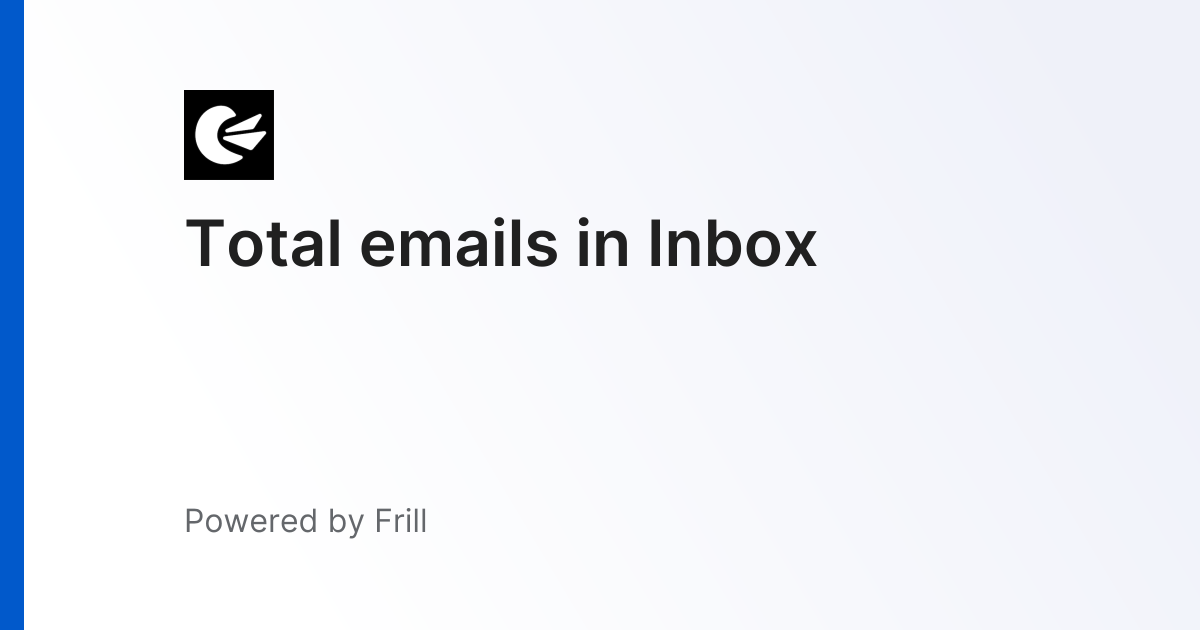 Total emails in Inbox | Frill.co