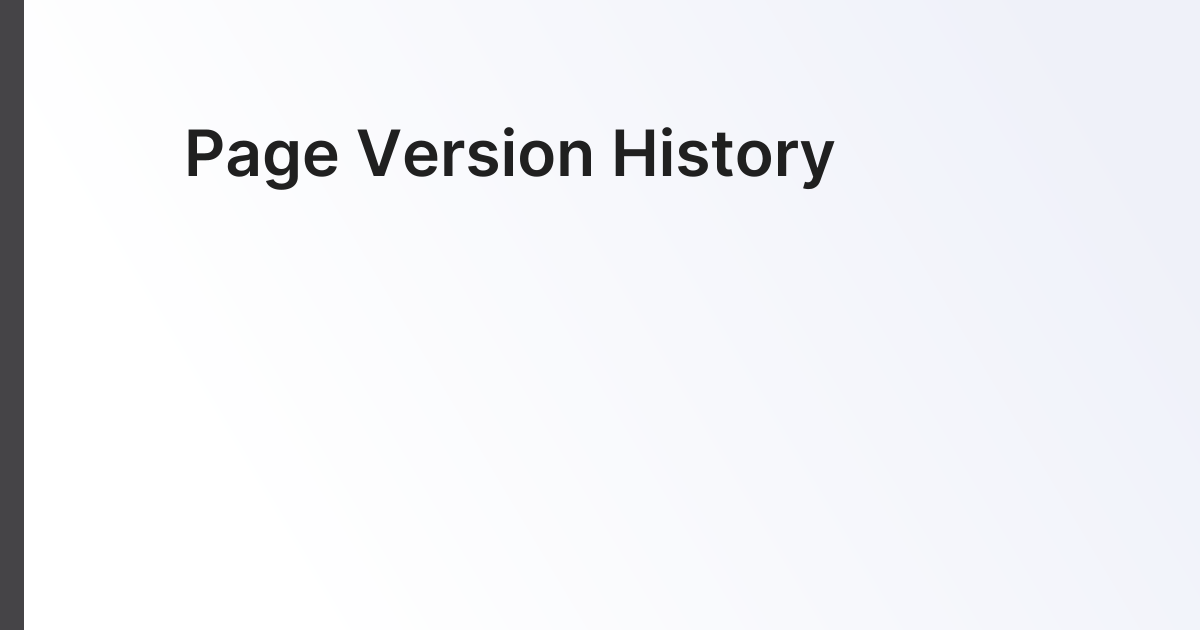Page Version History