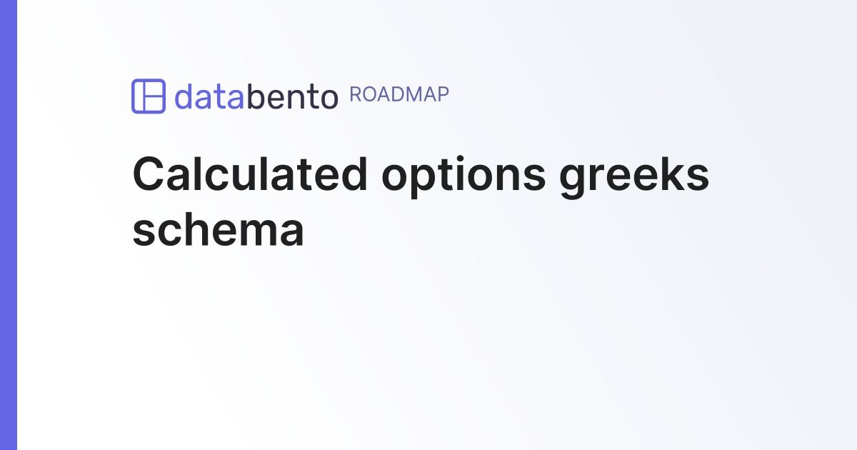 Calculated options greeks schema
