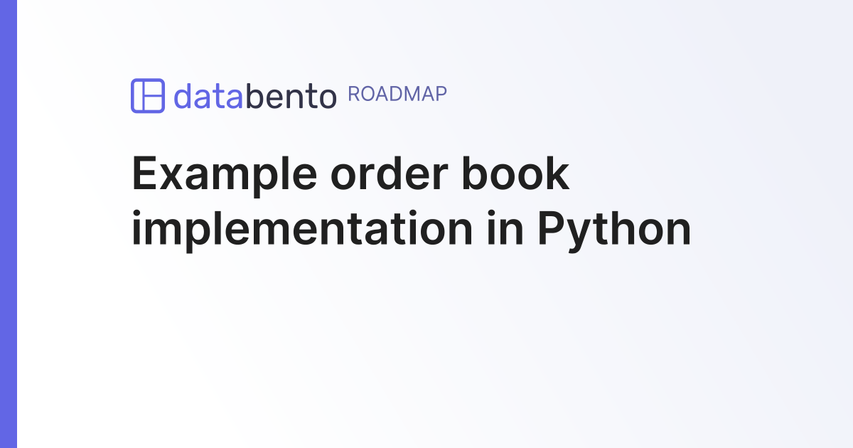 Example order book implementation in Python