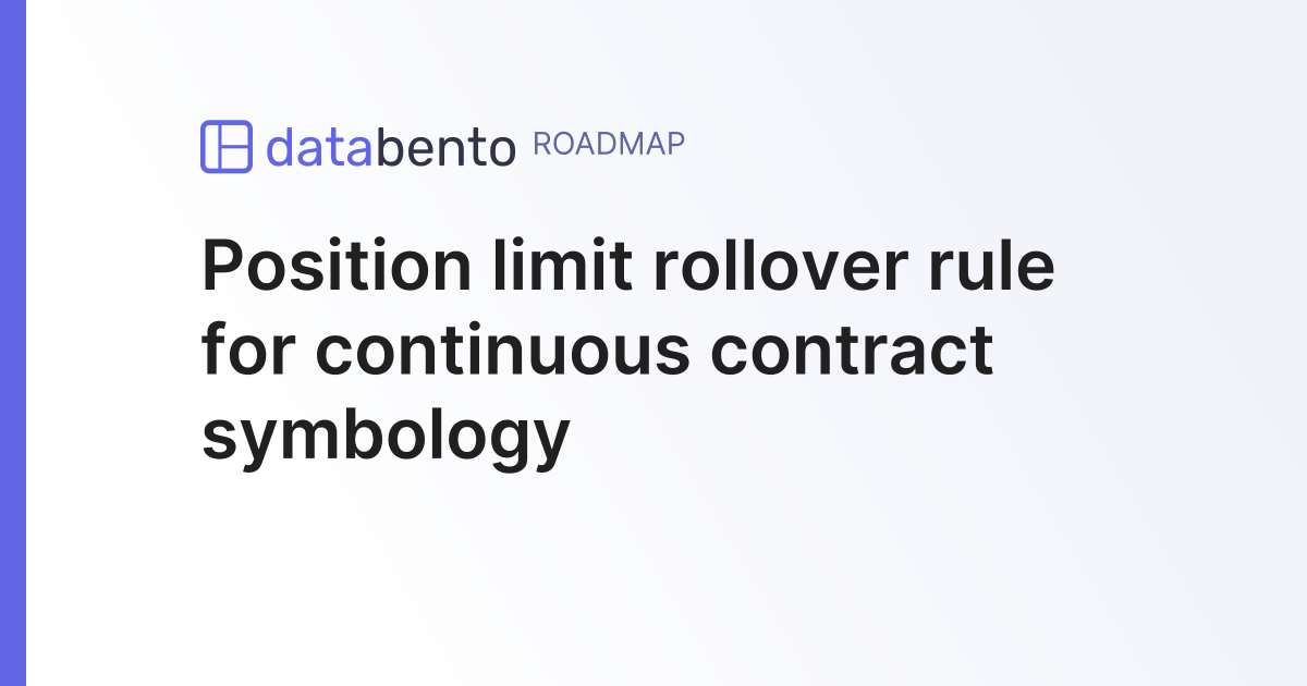 Position limit rollover rule for continuous contract symbology