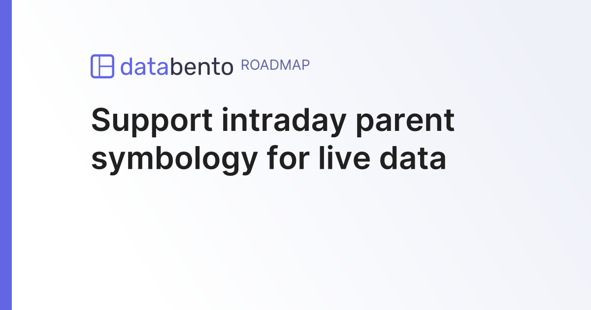 Support intraday parent symbology for live data