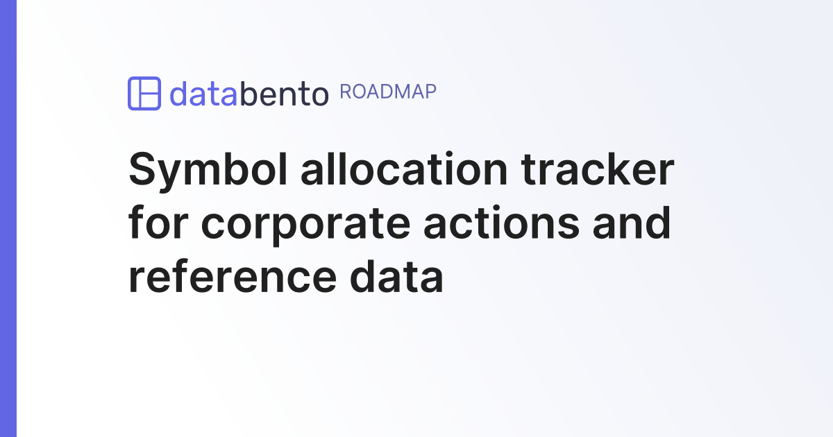 Symbol allocation tracker for corporate actions and reference data