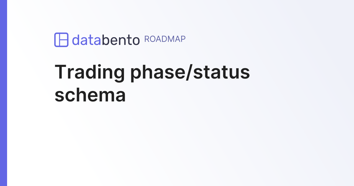 Trading phase/status schema