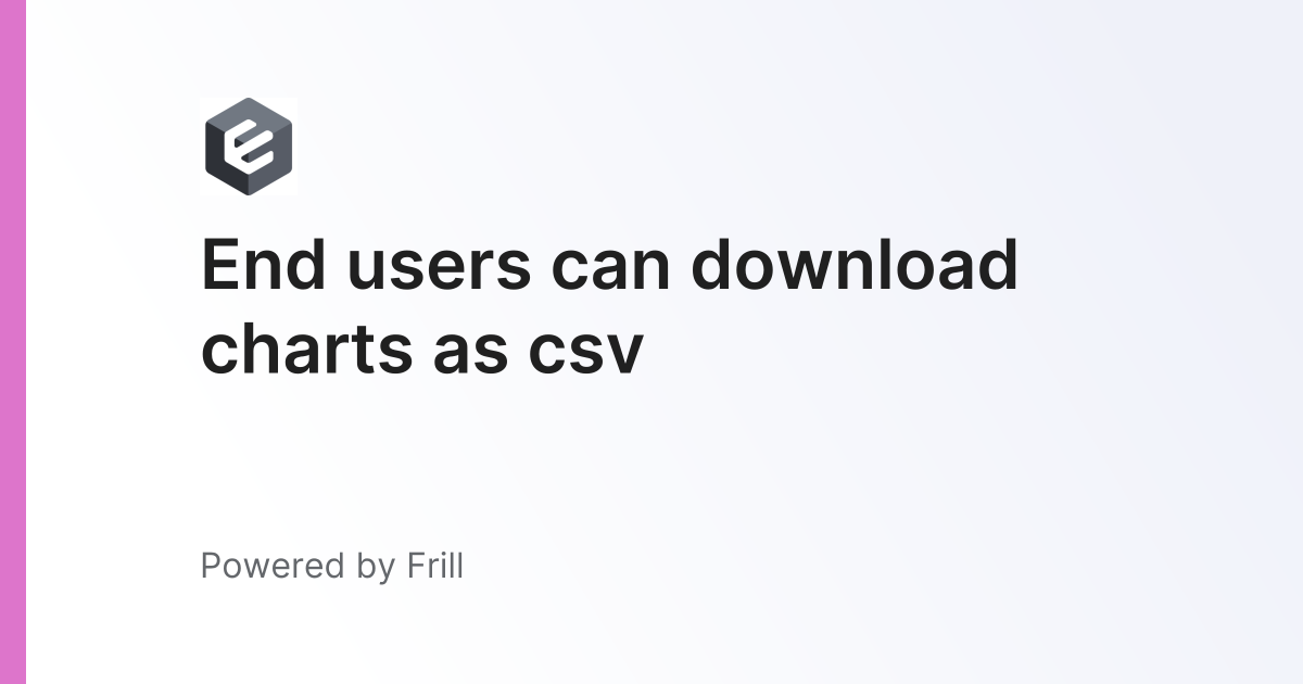 End users can download charts as csv | Frill.co