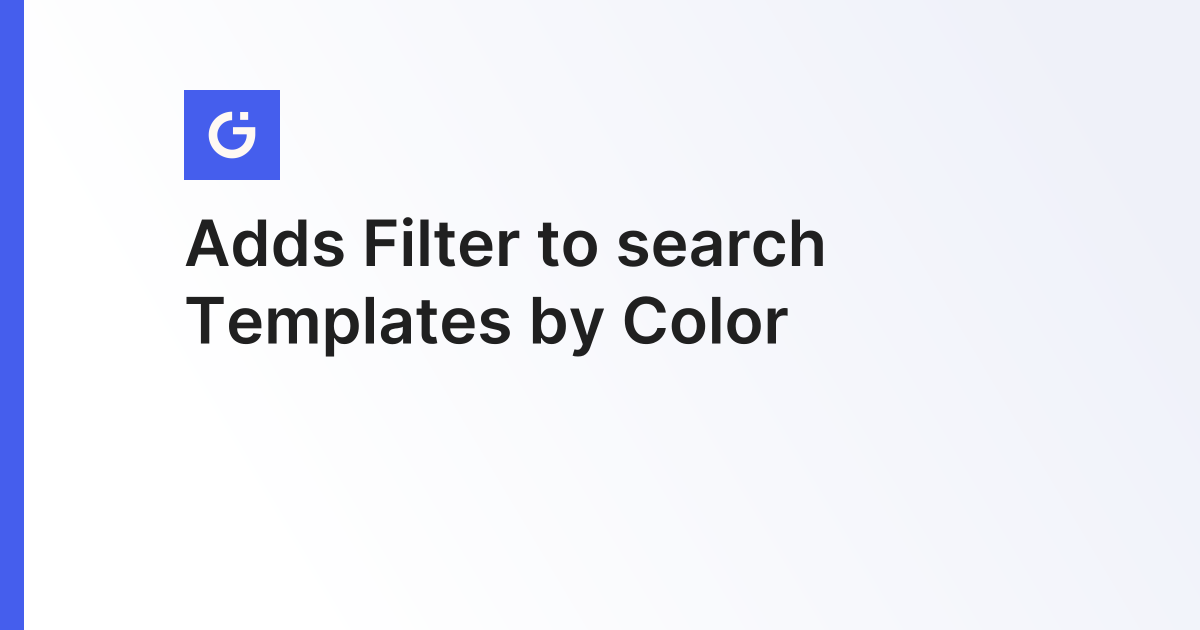 Adds Filter to search Templates by Color