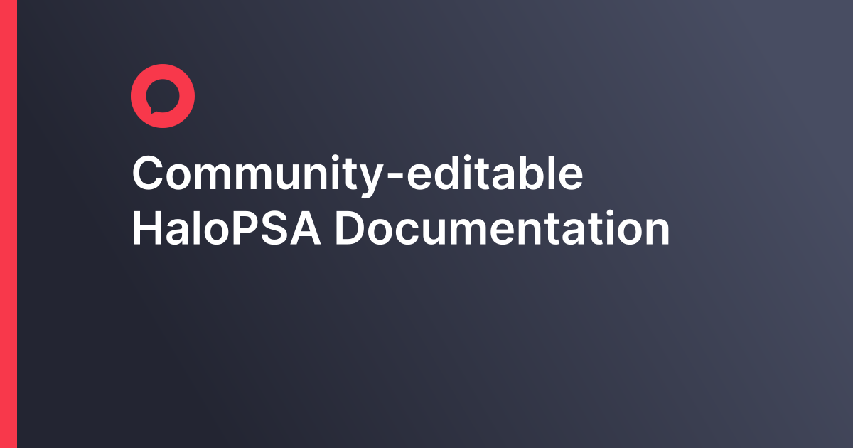 Community-editable HaloPSA Documentation