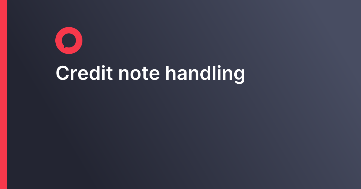 Credit note handling