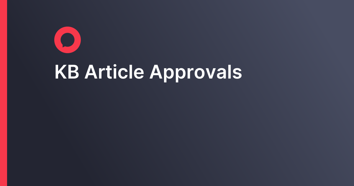 KB Article Approvals