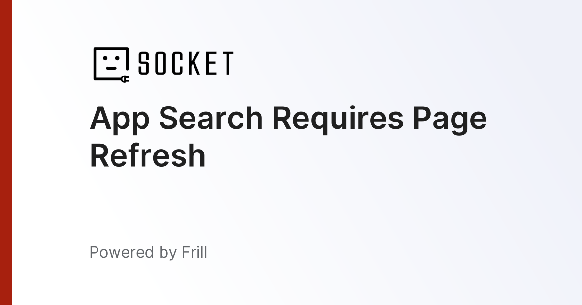App Search Requires Page Refresh