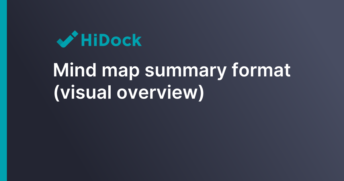 Mind map summary format (visual overview)
