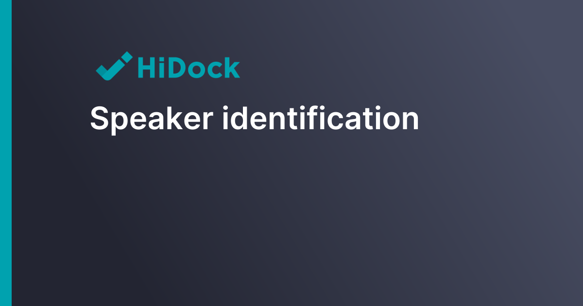 Speaker identification