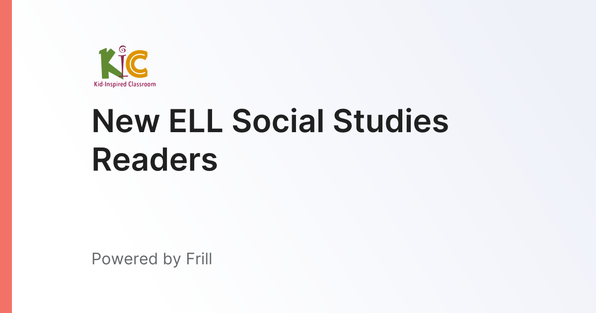 New ELL Social Studies Readers