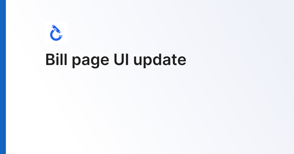 Bill page UI update