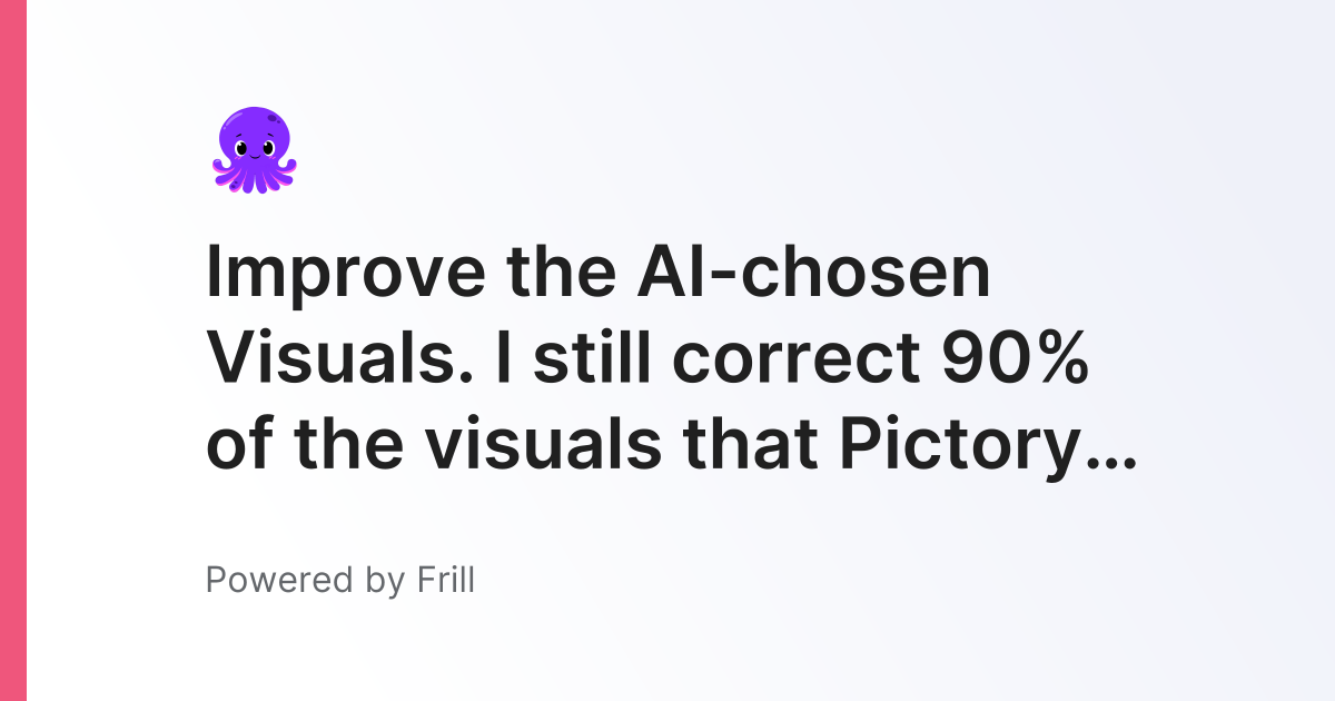 Improve the AI-chosen Visuals. I still correct 90% of the visuals that ...