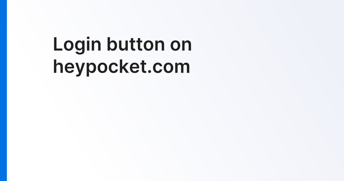 Login button on heypocket.com