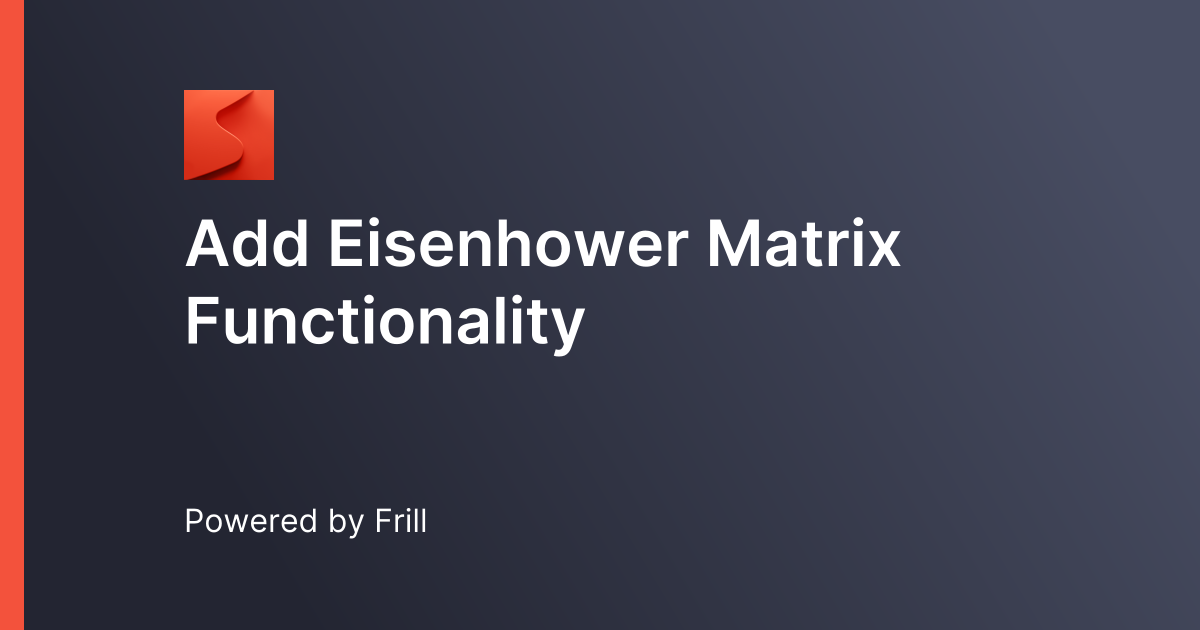 Add Eisenhower Matrix Functionality | Frill.co