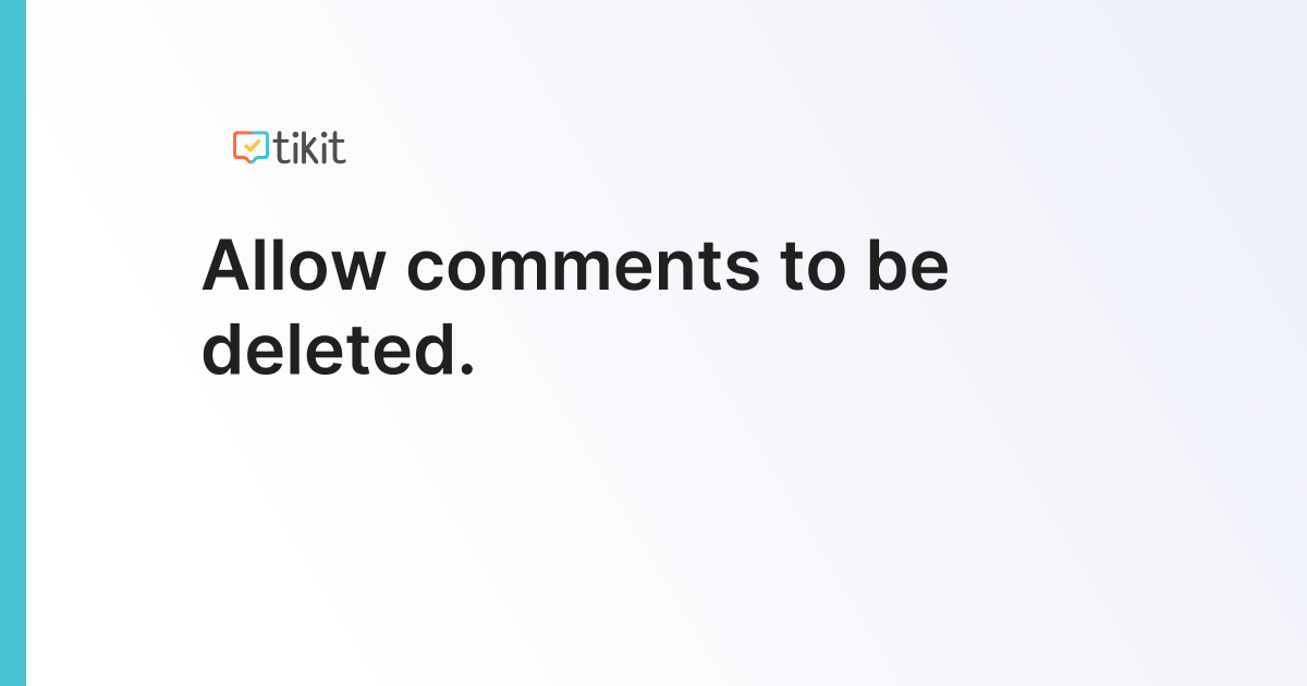 Allow comments to be deleted.