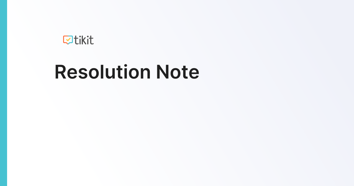 Resolution Note